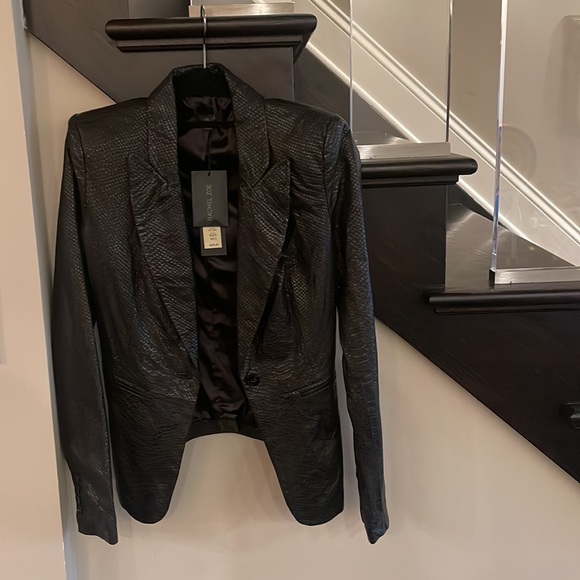 Rachel Zoe | Jackets & Coats | Rachel Zoe 0 Leather Python Texture ...